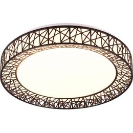 REALITY LEUCHTEN LED Deckenleuchte "CLUSTER, LED Deckenlampe 40W 4300 Lumen CCT 2700-6500K &Oslash; 48cm", schwarz, 1, &Oslash; 48cm H: 9cm, 1 Stk., Leuchten, Lampenschirm in Netzoptik, mit Fernbedienung dimmbar Nachtlicht Memory, LED Deckenleuchte