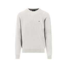 Rundhalspullover Fynch-Hatton, Herren, Gr. L, winter whi, Obermaterial: 100% Baumwolle, unifarben, regular fit taillenbedeckt, Rundhals, B&uuml;ndchen, Pullover Rundhalspullover, mit Logo Stickerei