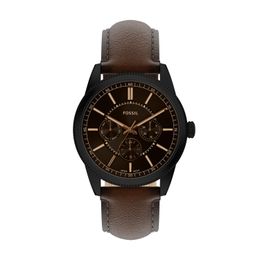 Quarzuhr Fossil "PEARSON", braun (dunkelbraun, braun), Armbanduhren, Herren, Quarzuhr, Armbanduhr, Herrenuhr, Lederarmband, analog, Tag, Wochentag