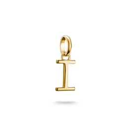 Charm Buchstabe Thomas Sabo "Charm Alphabet/Buchstabe - Connect", gold (gelbgoldfarben), Charms, Damen, I, Silber 925 (recycelt)