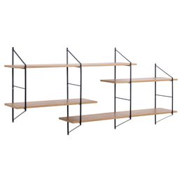 Wandregal ACTONA GROUP "Belfast Wandboard, H&auml;ngeregal, Schweberegal", braun (wildeiche), B:191cm H:79cm T:25,5cm, Holzwerkstoff, Metall, Regale, Wandregal, pulverbeschichtetem Metallgestell, asymmetrischen Details, B: 191 cm