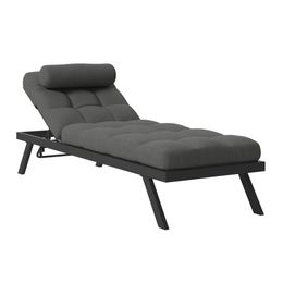 Ambia Garden Garten-Relaxliege, Grau, Metall, Textil, 67x40x199 cm, R&uuml;ckenlehne verstellbar, Gartenm&ouml;bel, Gartenliegen