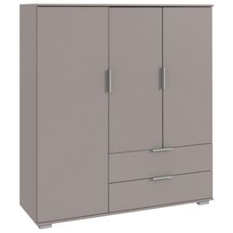 CARRYHOME Highboard, Hellgrau, Kunststoff, 3 F&auml;cher, 2 Schublade(n) Schubladen, 130x140x40 cm, BQ - B&uuml;ndnis f&uuml;r Qualit&auml;t, Made in Germany, DIN EN ISO 9001, in verschiedenen Gr&ouml;&szlig;en erh&auml;ltlich, Holzdekoren erh&auml;ltlich, Wohnzimmer, Kommoden & Sideboards, Highboards