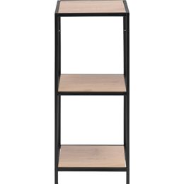 B&uuml;cherregal ACTONA GROUP, schwarz (matt wildeiche, matt shwarz), B:35cm H:83cm T:37cm, Metall, Papier, Regale, B&uuml;cherregal, Metallgestell im modernen Industrielook, 2 Einlegeb&ouml;den, H&ouml;he 82,5 cm