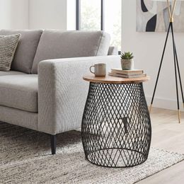 Beistelltisch AMBIENTE HAUS "Urban rundes Beistelltisch k&auml;fig -H 50cm", schwarz, B:54cm H:59cm T:54cm, Tische, Beistelltisch