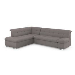 Ecksofa DOMO collection "MONA 271x213 cm, modern und komfortabel", braun (schlamm), B:271cm H:80cm T:213cm, Struktur fein 100% Polyester;Chenilleoptik 100% Polyester, Sofas, Ecksofa, whlw. mit Bett- und Armlehnfunktion, L-Form