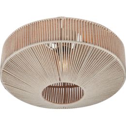 Trio LEUCHTEN Deckenleuchte "SVEA, Deckenlampe beige aus Baumwolle im Boho-Look &Oslash; 46cm H&ouml;he 31 cm", cremewei&szlig;, beige, 1, &Oslash; 46cm H: 31cm, 1 Stk., Leuchten, Deckenleuchte Schlafzimmer / Wohnzimmer exkl 1x E27 max 10W, Deckenleuchte