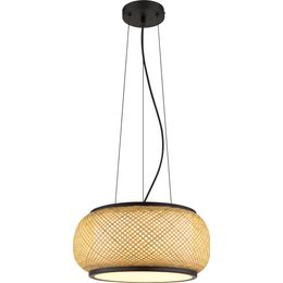 Globo LIGHTING H&auml;ngeleuchte "BAMBORA", schwarz matt, 1, &Oslash; 38cm H: 120cm, 1 Stk., Leuchten, Schwarz Bambus Pendelleuchte LED CCT Memory, k&uuml;rzbar, H&auml;ngeleuchte