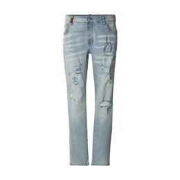 Bequeme Jeans 2Y Premium "2Y Premium 2Y LEONARDO RIPPED SLIM FIT JEANS", Herren, Gr. 34, Normalgr&ouml;&szlig;en, iceblau, 98% Baumwolle, 2% Elasthan, unifarben, Jeans
