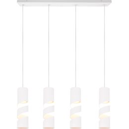Trio LEUCHTEN Pendelleuchte "STREAM, H&auml;ngelampe mit Metallschirm, exkl GU10 max 10W", wei&szlig; matt, 4, &Oslash; 7,5cm H: 150cm, 1 Stk., Leuchten, H&ouml;he einstellbar max 150 cm, Moderne H&auml;ngeleuchte Wohnzimmer B&uuml;ro, Pendelleuchte