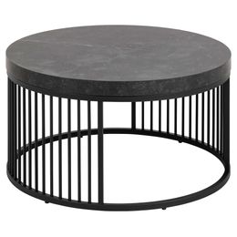 Couchtisch ACTONA GROUP "Strington", schwarz (matt schwarz, matt schwarz, matt schwarz), B:65cm H:35cm T:65cm, Tische, Couchtisch Runde Couchtische, Rund Sofatisch, Izmir matt schwarz rau Melamin, &Oslash;65x35cm