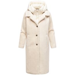 Wintermantel Navahoo "Teddyzauber 14", Damen, Gr. M (38), sanftes wei&szlig;, Material: 100% Polyester. Innenfutter: 100% Polyester, oversize knielang, hoch geschlossener Ausschnitt, &Auml;rmel ohne &Auml;rmelschlitz abgerundeter Saum, M&auml;ntel Wintermantel, Pl&uuml;schmantel aus Teddyfleece mit abnehbmarem Krageneinsatz