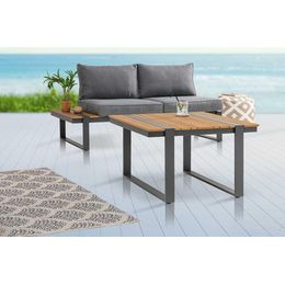 Riess Ambiente Moderner Gartentisch TAMPA LOUNGE 80cm anthrazit Aluminium wetterfest Outdoor Balkontisch Riess-Ambiente