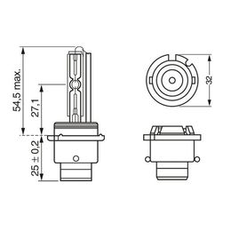 Bosch Gl&uuml;hlampe, Hauptscheinwerfer 1987302910 D2S (Gasentladungslampe) f&uuml;r DAF Vaughall Volvo Fiat Iveco MAN MAZDA Mercedes MITSUBISHI TOYOTA