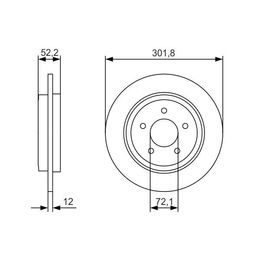 Bosch Bremsscheibe 0986479a53 voll 302mm 12mm f&uuml;r Ford MAZDA