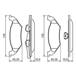 Bosch Bremsbelagsatz, Scheibenbremse 0986494495 f&uuml;r DODGE Chrysler Ford