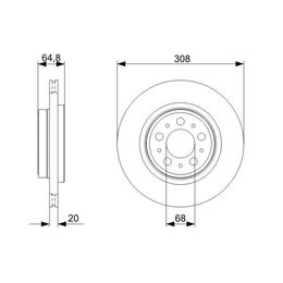 Bosch Bremsscheibe 0986479c78 bel&uuml;ftet 308mm 20mm f&uuml;r Volvo