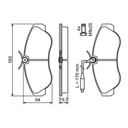 Bosch Bremsbelagsatz, Scheibenbremse 0986424031 f&uuml;r Peugeot DAF LANCIA Fiat