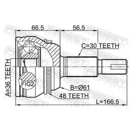 FEBEST Gelenksatz, Antriebswelle 0110gsx30a48 Vorderachse f&uuml;r TOYOTA