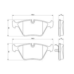 Bosch Bremsbelagsatz, Scheibenbremse 0986424828 f&uuml;r JAGUAR