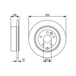 Bosch Bremsscheibe 0986479518 voll 302mm 12mm f&uuml;r LAND ROVER