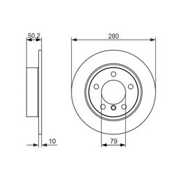 Bosch Bremsscheibe 0986479728 voll 280mm 10mm f&uuml;r MINI