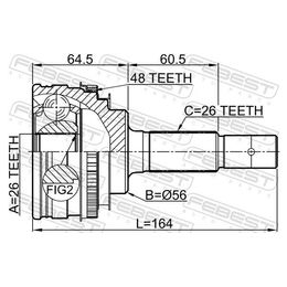 FEBEST Gelenksatz, Antriebswelle 0110mcu10a48r radseitig f&uuml;r TOYOTA