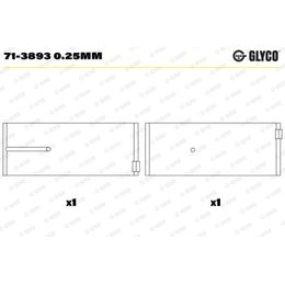 GLYCO Pleuellager 713893025mm f&uuml;r Mercedes
