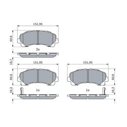 Bosch Bremsbelagsatz, Scheibenbremse 0986424916 f&uuml;r CHEVROLET ISUZU