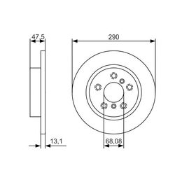 Bosch Bremsscheibe 0986479d17 voll 290mm 13mm f&uuml;r NISSAN RENAULT