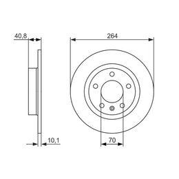 Bosch Bremsscheibe 0986479715 voll 264mm 10mm f&uuml;r Opel Fiat Vaughall