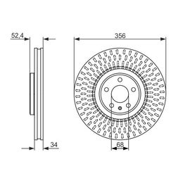 Bosch Bremsscheibe 0986479748 bel&uuml;ftet 356mm 34mm f&uuml;r VW