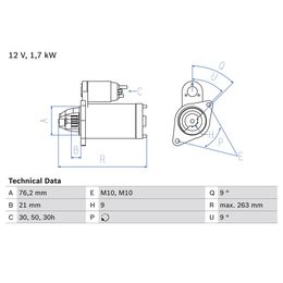 Bosch Starter 0986016920 f&uuml;r BMW ALPINA