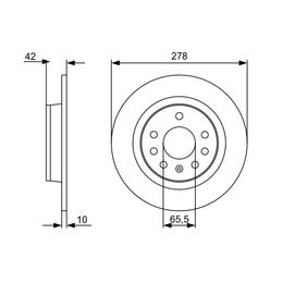 Bosch Bremsscheibe 0986479c80 voll 278mm 10mm f&uuml;r Opel Vaughall