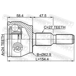 FEBEST Gelenksatz, Antriebswelle 2110cb7 Vorderachse f&uuml;r Ford
