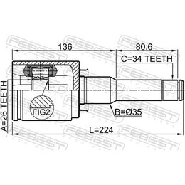 FEBEST Gelenksatz, Antriebswelle 1811a16lh Vorderachse links f&uuml;r GM Opel