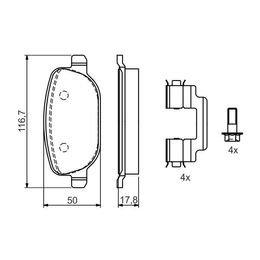 Bosch Bremsbelagsatz, Scheibenbremse 0986424775 f&uuml;r LANCIA ALFA ROMEO Fiat