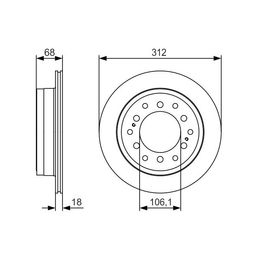Bosch Bremsscheibe 0986479s36 bel&uuml;ftet 312mm 18mm f&uuml;r LEXUS