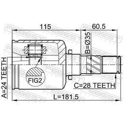 FEBEST Gelenksatz, Antriebswelle 0511mz5atlh Vorderachse links f&uuml;r MAZDA