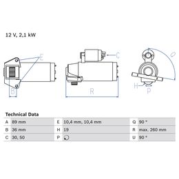 Bosch Starter 0986021351 f&uuml;r Ford JAGUAR