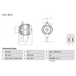Bosch Generator 0986080430 f&uuml;r NISSAN
