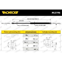 Monroe Gasfeder, Koffer-/Laderaum 11356407 f&uuml;r VW