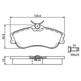 Bosch Bremsbelagsatz, Scheibenbremse 0986424583 f&uuml;r Peugeot