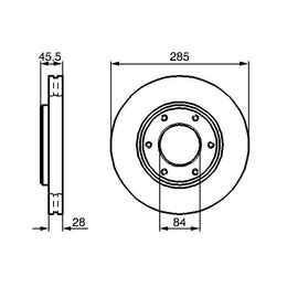 Bosch Bremsscheibe 0986478693 innenbel&uuml;ftet 285mm 28mm f&uuml;r TOYOTA