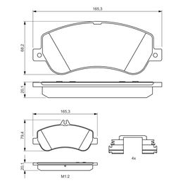 Bosch Bremsbelagsatz, Scheibenbremse 0986494648 f&uuml;r Mercedes