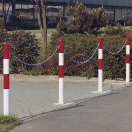 Moravia Sperrpfosten aus Stahl, zum Einbetonieren, &Oslash; 76 mm, schwarz-gelb, 1 Ketten&ouml;se