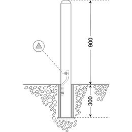 Moravia Edelstahlpoller, zum Herausnehmen, mit Dreikantverschluss, &Oslash; 60 mm