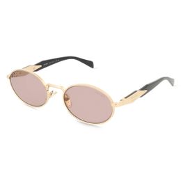 Prada 0PR 65ZS | Damen-Sonnenbrille | Fassung: Vollrand, Oval, Metall, Gold Hell | Glasfarbe: Braun