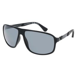 Emporio Armani EA4029 | Herren-Sonnenbrille | Fassung: Vollrand, Quadratisch, Kunststoff, Schwarz Matt | Glasfarbe: Grau