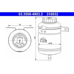 ATE Ausgleichsbeh&auml;lter, Bremsfl&uuml;ssigkeit 03350849033 f&uuml;r Volvo Ford Mercedes
